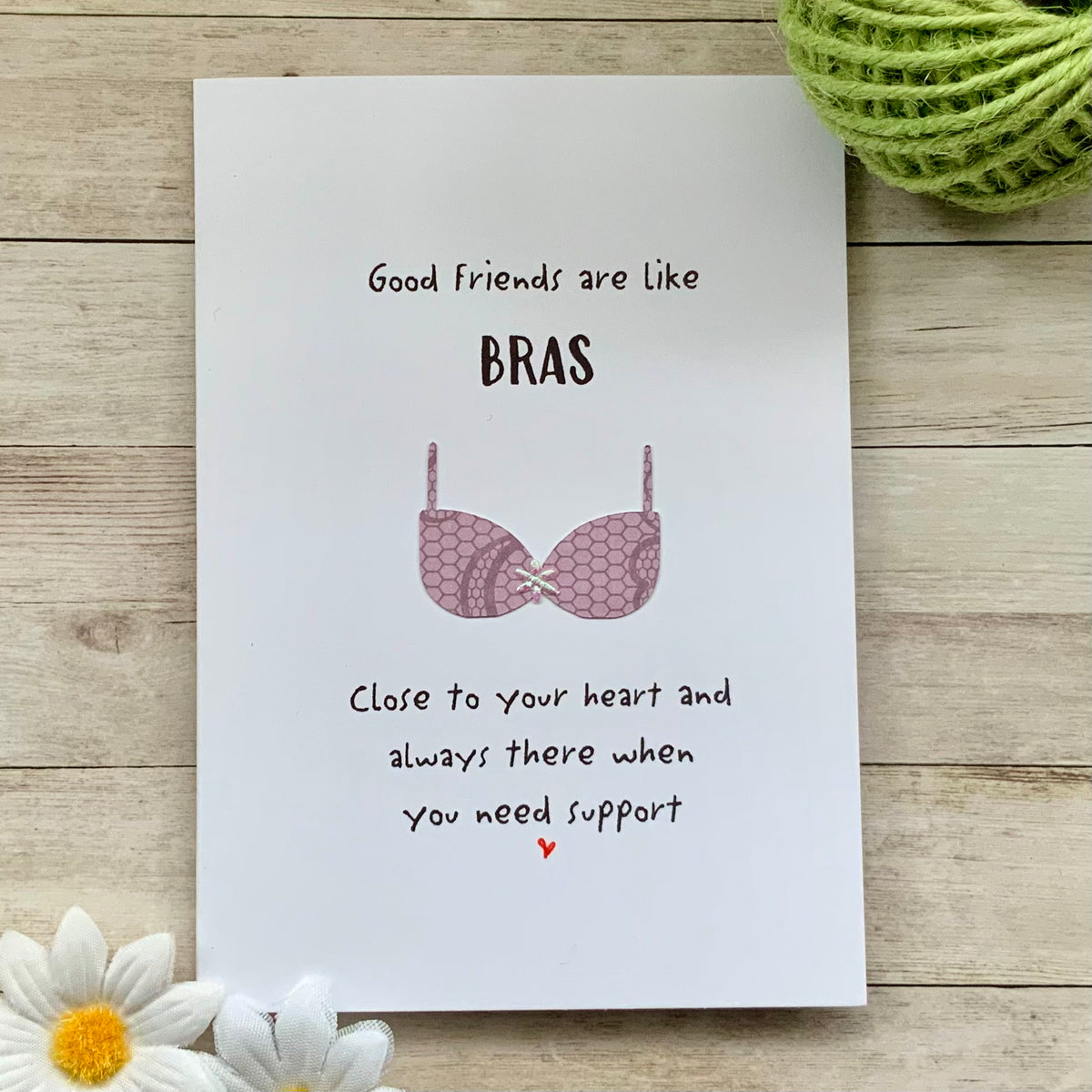 Good Friends Are Like Bras Pack of Four Cards – Made By Jennie