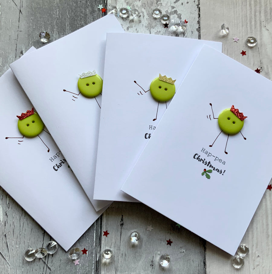 Ha-Pea Christmas Pack of Four Cards – Made By Jennie